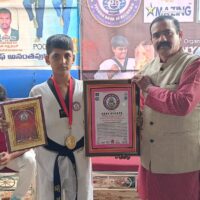 PERFORMED A 100 FIRE TILES BREAKING WITH SINGLE HAND STUNT USING ADVANCED TAEKWONDO TECHNIQUES ...